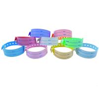 China Custom PVC Vinyl ID Wristband 250x25mm Disposable Medical Event Bracelet 100pcs for sale