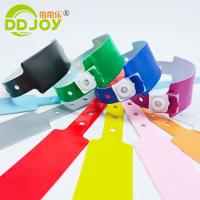 China Neon PVC Wristband 250x25mm Waterproof Adjustable Wrist Band for Events Festivals for sale