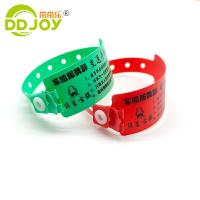 China Custom PVC Identification Armband for Child Park Charity Events Red 250x25mm for sale