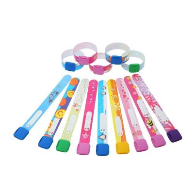 China Waterproof Anti-Lost Kids ID Tracking Bracelet PVC 200x20mm Custom Logo for sale