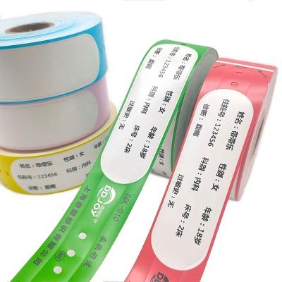China Thermal Print Adult Wristbands 257x32mm with Barcode Direct Printing Paper Bracelets for sale