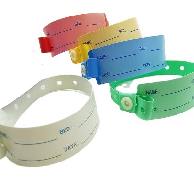 China Custom Logo Soft Vinyl Wristband for Hospital Patient Identification 250x25mm Adult Size for sale