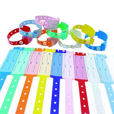 China Disposable Waterproof PVC Medical ID Wristbands 250x25mm Adult Child for sale