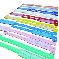 China Disposable Waterproof PVC Medical ID Wristbands 250x25mm Adult Child for sale