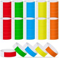 China Tyvek Wristband 250x25mm Strong Adhesive Closure Waterproof Event Wristband for sale