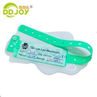 China Yellow Soft PVC Patient ID Wristband 250x25mm Waterproof Custom Logo Hospital Band for sale
