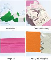 China Custom Logo Tyvek Wristbands Waterproof Paper Bracelets 250x25mm for Events for sale