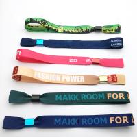 China Custom RFID Chip Wristbands Satin Fabric Bracelets 350x15mm for Events Festivals for sale