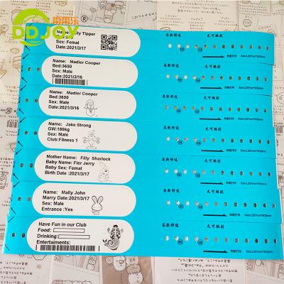 China Thermal Print Wristband 257x32mm Adult Size Customizable Identification Bracelet for sale
