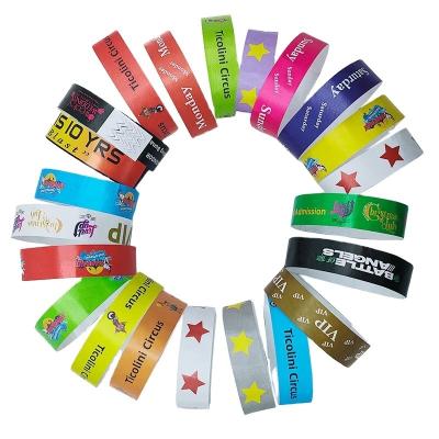 China Custom Logo Printed Waterproof Tyvek Wristbands 250x19mm for Event Party Supplies for sale