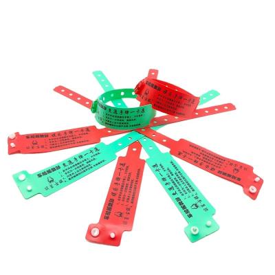 China Custom PVC Wristband 250x25mm Waterproof ID Bracelet for Events Parks and Playgrounds for sale