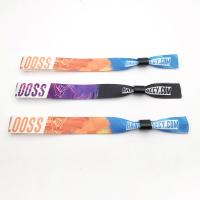 China Custom Logo Polyester Wristbands 350x15mm Satin Fabric RFID Chip for Party Events for sale