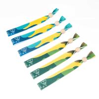 China Custom RFID Satin Fabric Wristbands 350x15mm for Events Parties with Logo Printing for sale