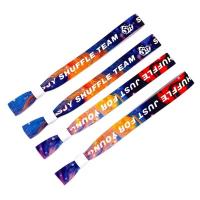 China Custom RFID Satin Fabric Wristbands 350x15mm for Events Parties with Logo Printing for sale
