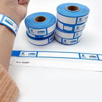 China Custom Blue Synthetic Paper Wristband 258x20mm for Thermal Printing Admission Tickets for sale