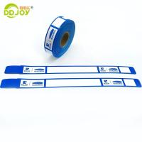 China Custom Blue Synthetic Paper Wristband 258x20mm for Thermal Printing Admission Tickets for sale