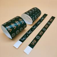 China Green Tyvek Wristbands 250x25mm Disposable Paper Bracelets for Club Festival Custom Logo for sale