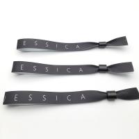 China Custom Polyester Satin Fabric Wristbands 350x15mm for Festival Party Events for sale