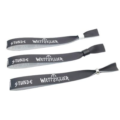 China Custom Satin Fabric Wristbands for Events Parties 350x15mm with Logo Printing for sale