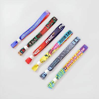 China Custom Logo Fashion Blue Satin Fabric Party Festival Wristbands 350x15mm Polyester for sale