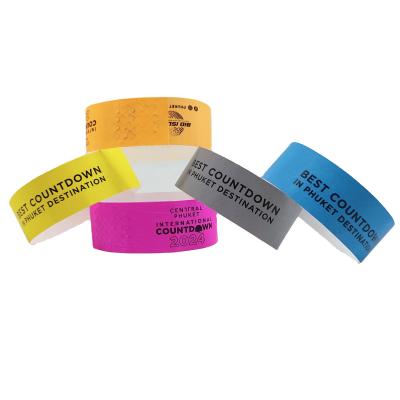 China Custom Tyvek Paper Wristbands for Promotions 250x25mm One Color Printing for sale
