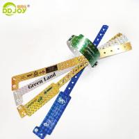 China Custom Holographic Wristband 250x25mm Snap Clasp Plastic Event Bracelet for Parties Festivals Clubs for sale