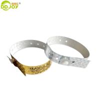China Custom Holographic Wristband 250x25mm Snap Clasp Plastic Event Bracelet for Parties Festivals Clubs for sale