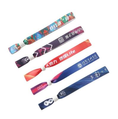 China Custom Polyester Woven Wristbands 350x15mm for Events Parties One Time Use for sale
