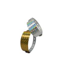 China Customizable Holographic Wristband for Events 250x25mm Orange Waterproof Tear Resistant for sale