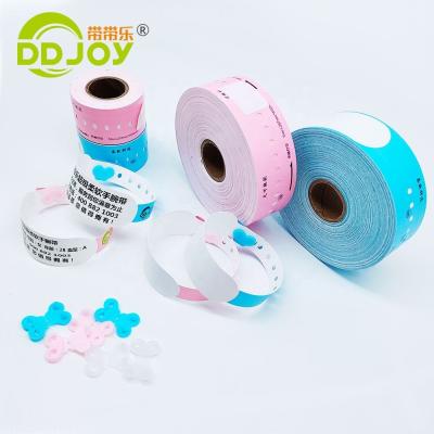 China Custom Logo Waterproof Disposable Thermal Identification Wristband 257x32mm for Events Party Club for sale
