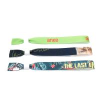 China Custom Polyester Wristbands 350x15mm for Events Festivals with Logo Printing Blue for sale
