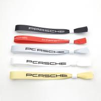China Red RFID Chip Satin Fabric Wristbands 350x15mm Custom Logo for Event Festival Party for sale