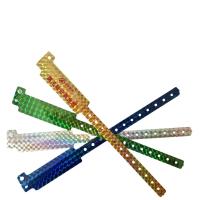 China Holographic ID Bracelet Exhibition Concert Admission Glitter Wristbands 250mm 25mm for sale