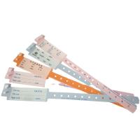 China Orange PVC Disposable Wristband 250x25mm for Hospital Patient Identification Custom Logo for sale
