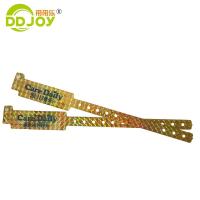 China Custom Hologram Glitter ID Wristband 250x25mm Waterproof Festival Ticket Bracelet for sale