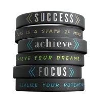 China Custom Silicone Rubber Wristband 202x12x2mm Silk Screen Printing Logo for Events Party Gifts for sale