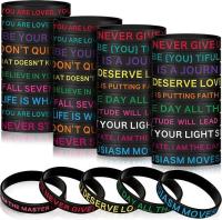 China Custom Silicone Rubber Wristband 202x12x2mm Silk Screen Printing Logo for Events Party Gifts for sale