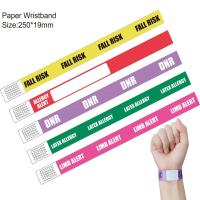 China DDJOY Tyvek Medical Alert Wristband 250x25mm Customizable Fall Risk Allergy DNR for sale