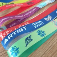 China Custom Eco Friendly Fabric Woven ID Wristband 350x15mm for Events Parties for sale