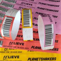 China Waterproof Tyvek QR Code Wristbands 250x25mm for Event Staff VIP Tickets for sale