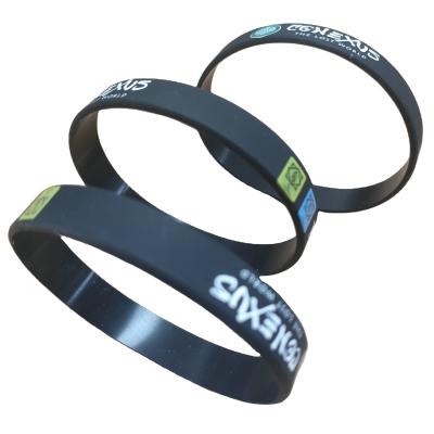 China Custom Logo Silicone Wristband Rubber Bracelet 202x12x2mm for Festival Gifts for sale