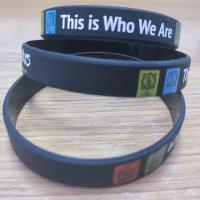 China Custom Logo Silicone Wristband Rubber Bracelet 202x12x2mm for Festival Gifts for sale