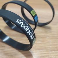 China Custom Logo Silicone Wristband Rubber Bracelet 202x12x2mm for Festival Gifts for sale
