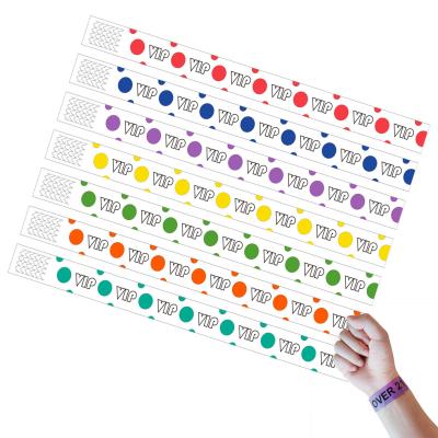 China Custom Tyvek Wristbands 100pcs One Time VIP Event Wristband 250x25mm with Logo for sale