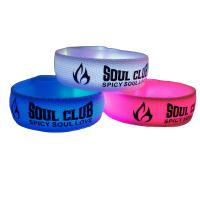 China Custom Printing LED Wrist Band 255x20mm Glowing in the Dark for Parties Events for sale