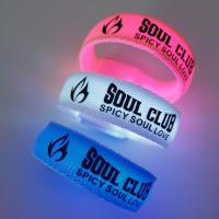 China Custom Printing LED Wrist Band 255x20mm Glowing in the Dark for Parties Events for sale