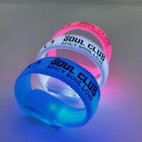 China Custom Printing LED Wrist Band 255x20mm Glowing in the Dark for Parties Events for sale