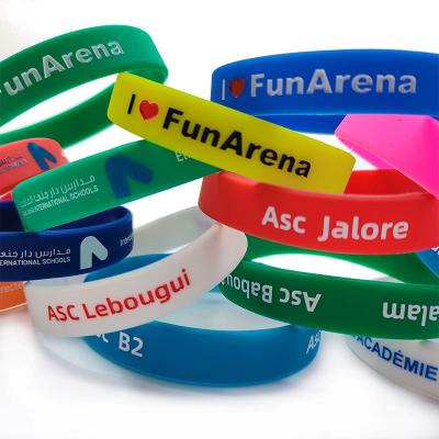 China Glow in Dark Custom Silicone Wristband 202x12x2mm for Events Festivals for sale