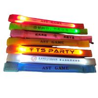 China Custom Silk Screen Nylon LED Wristband 255x20mm Glow in Dark Night Running Armband for sale