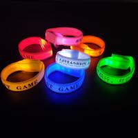 China Custom Silk Screen Nylon LED Wristband 255x20mm Glow in Dark Night Running Armband for sale
